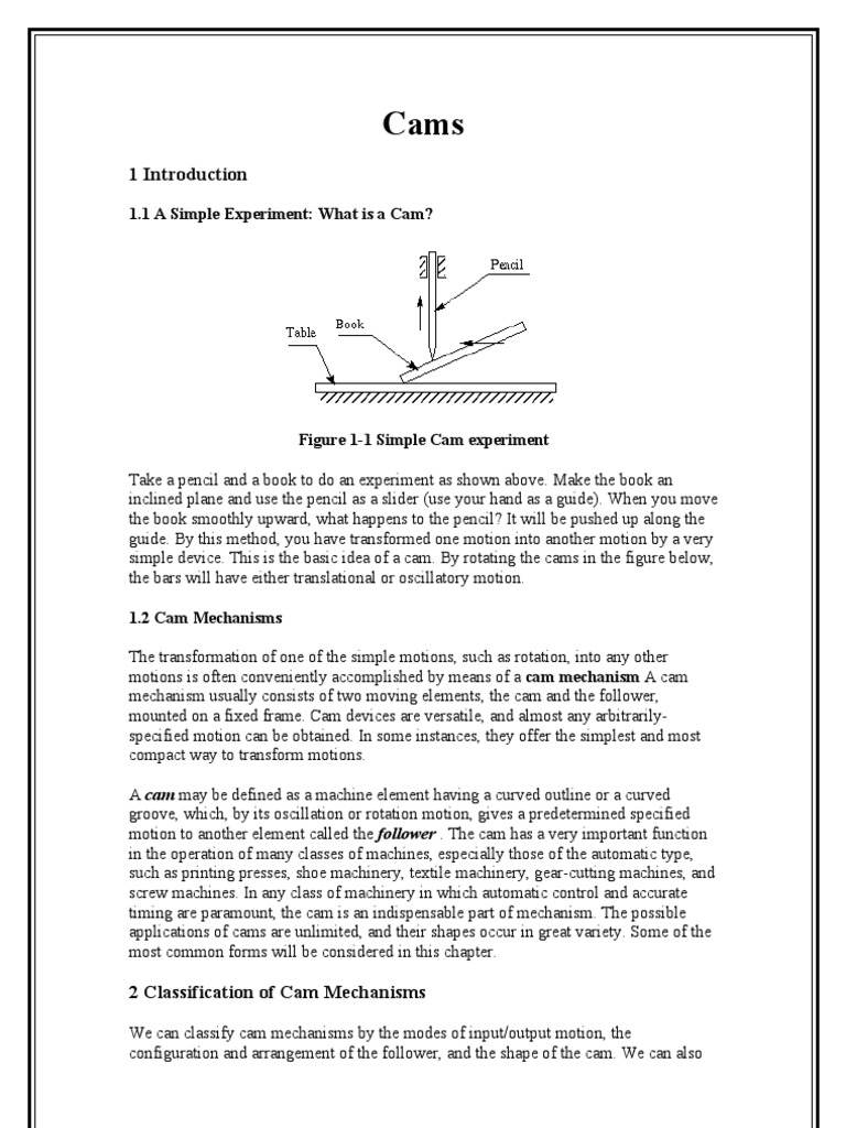1.1 A Simple Experiment: What Is A Cam? | PDF | Rotation Around A Fixed ...