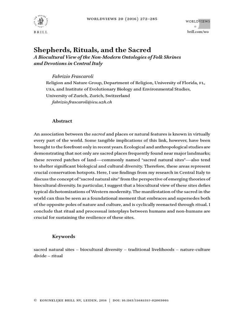 Shepherds, Rituals, and The Sacred | PDF | Biodiversity | Ecological ...