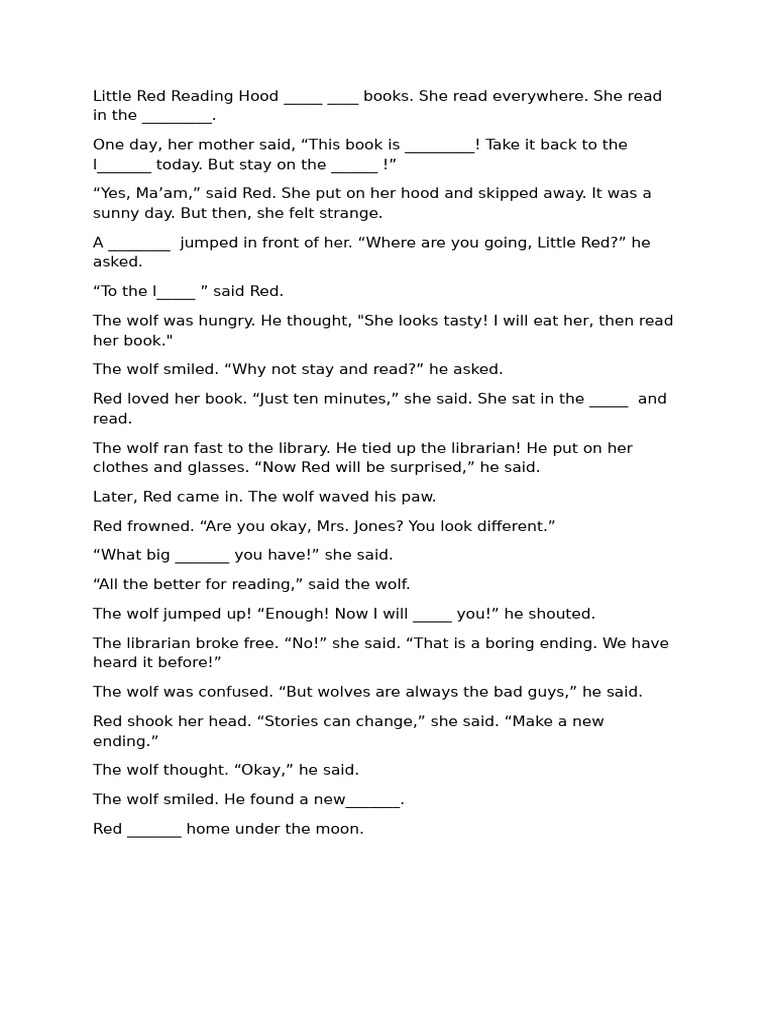 Little Red Reading Hood - LA | PDF