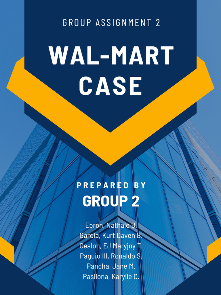 ACCO 211 Wal Mart Case Group 2 BSA 2 1 | PDF | Supply Chain | Walmart