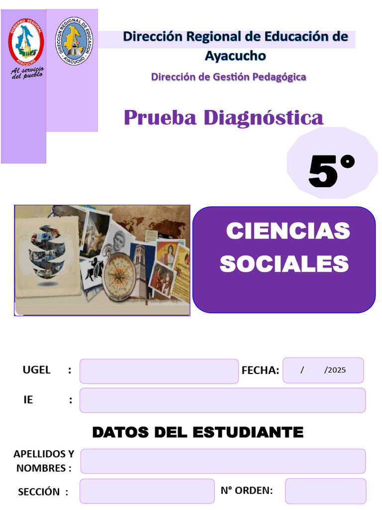 5to Grado Prueba Diagnóstica CCSS 2025 | PDF | Guerra Fría | Sustentabilidad
