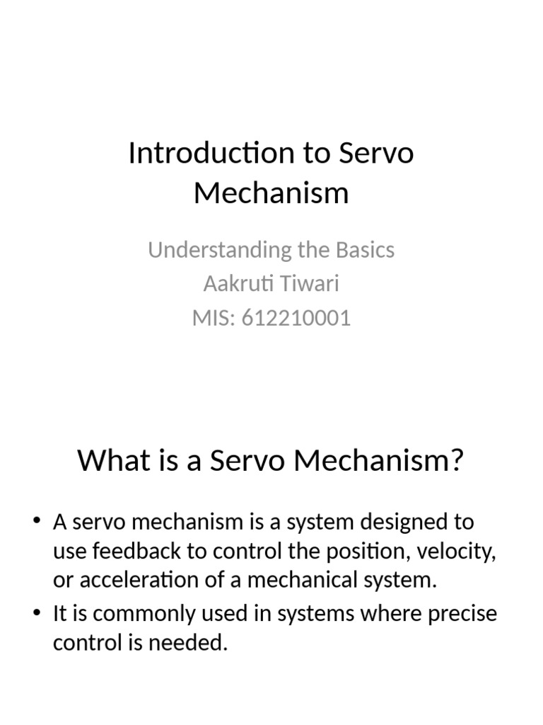 Servo Mechanism Presentation | PDF