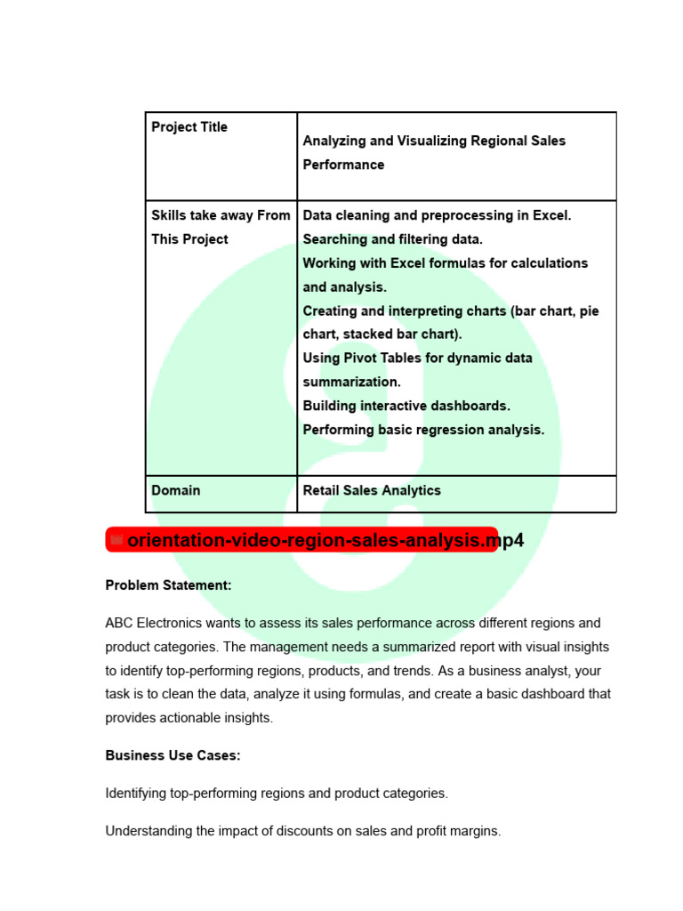Analyzing and Visualizing Regional Sales Performance | PDF | Microsoft ...