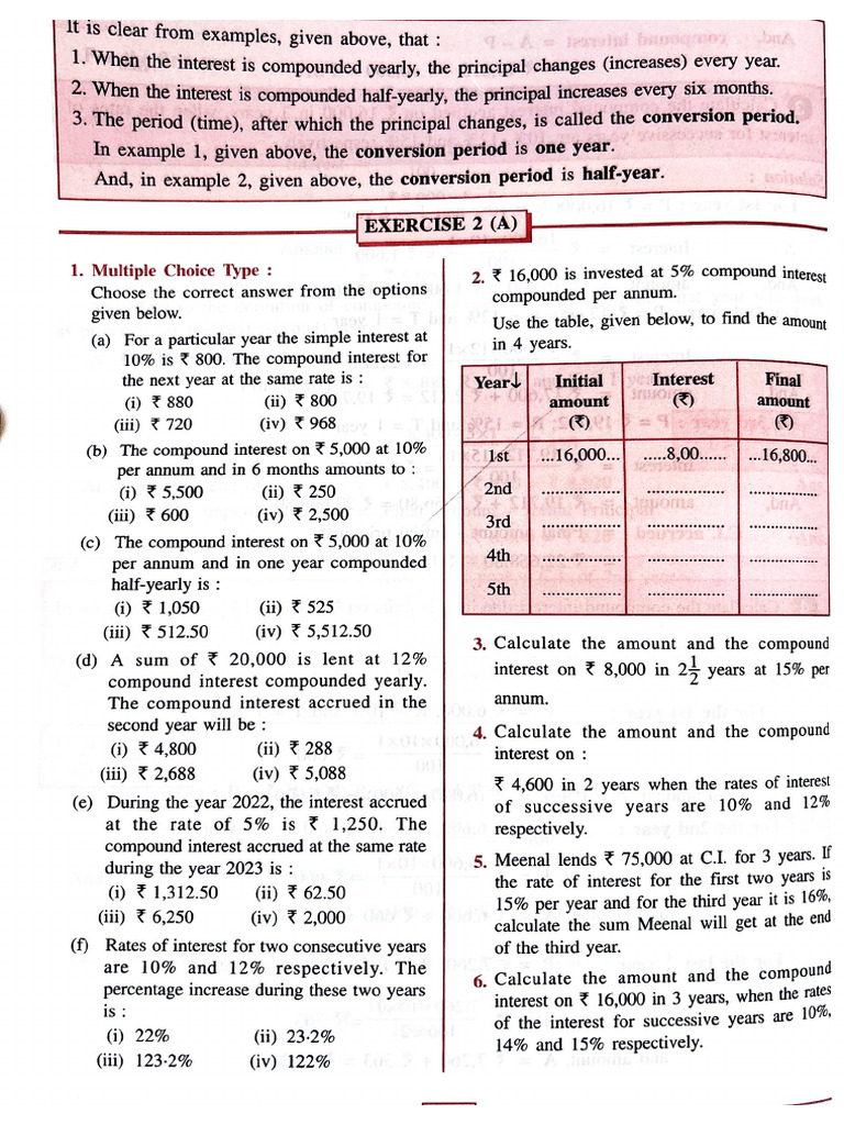 Chapter 2 Compound Interest 9th STD | PDF