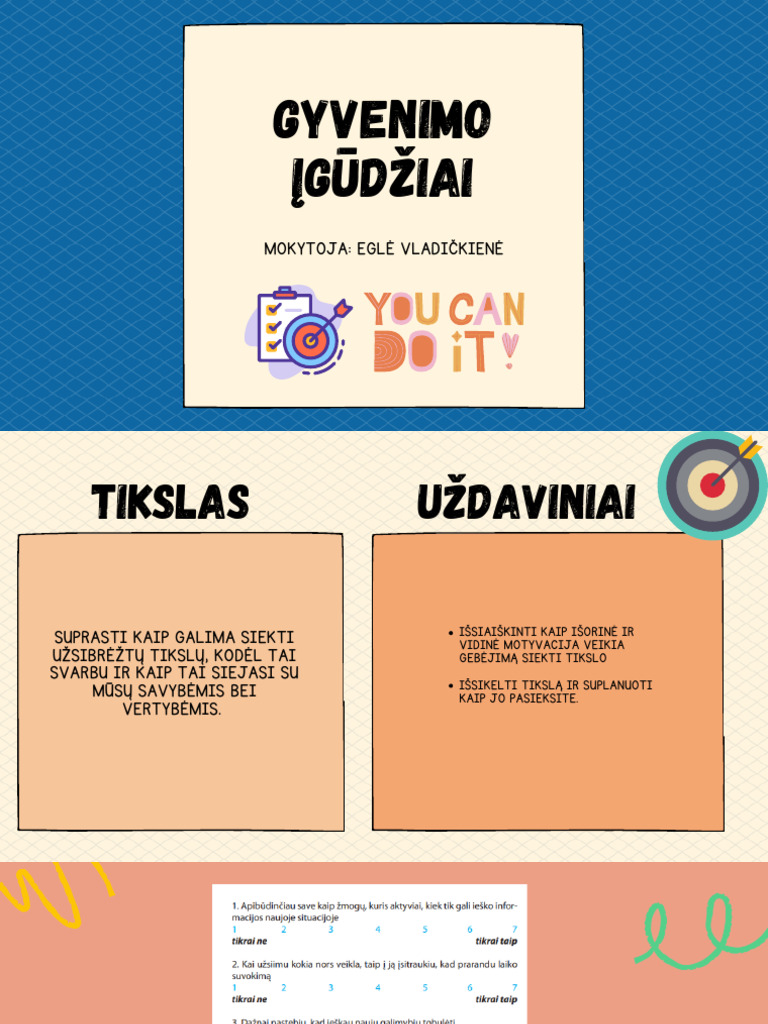 Gyvenimo Įgūdžiai (Motyvacija) | PDF