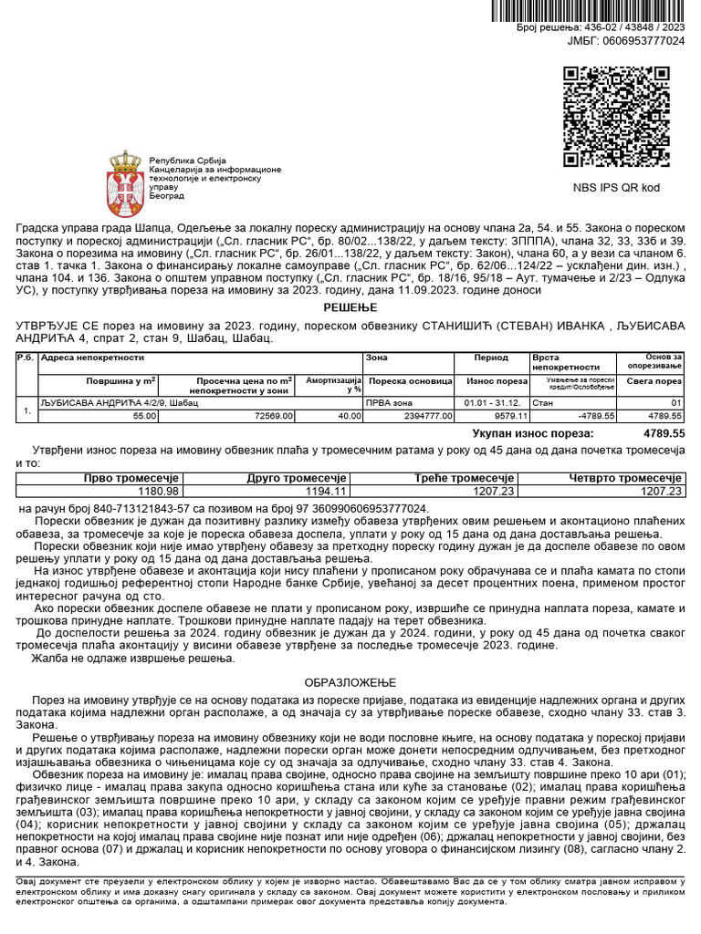 Poresko Resenje | PDF