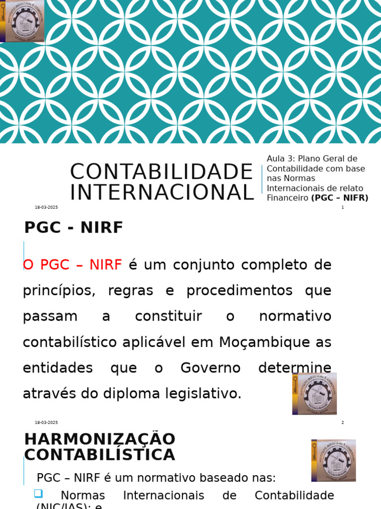 Aula 3 - PGC - NIRF | PDF | Contabilidade | Fluxo de caixa
