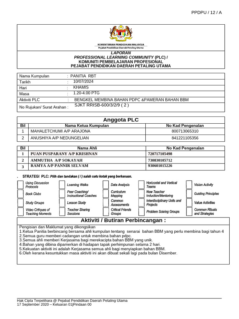 Laporan PLC RBT Membina Bahan Latest 3 | PDF