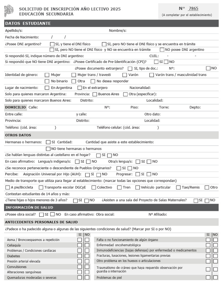 Cedula Escolar 2025 | PDF | Escuelas | Transgénero