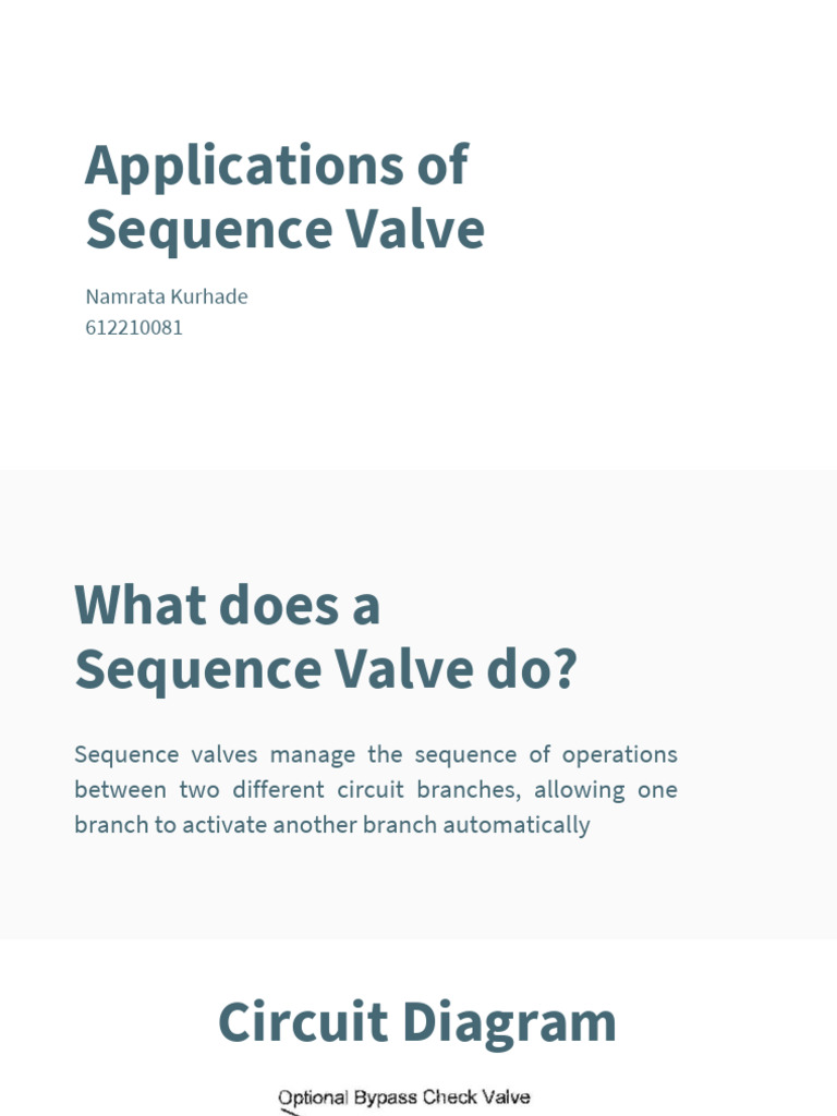 Sequence Valve Applications in Hydraulics | PDF