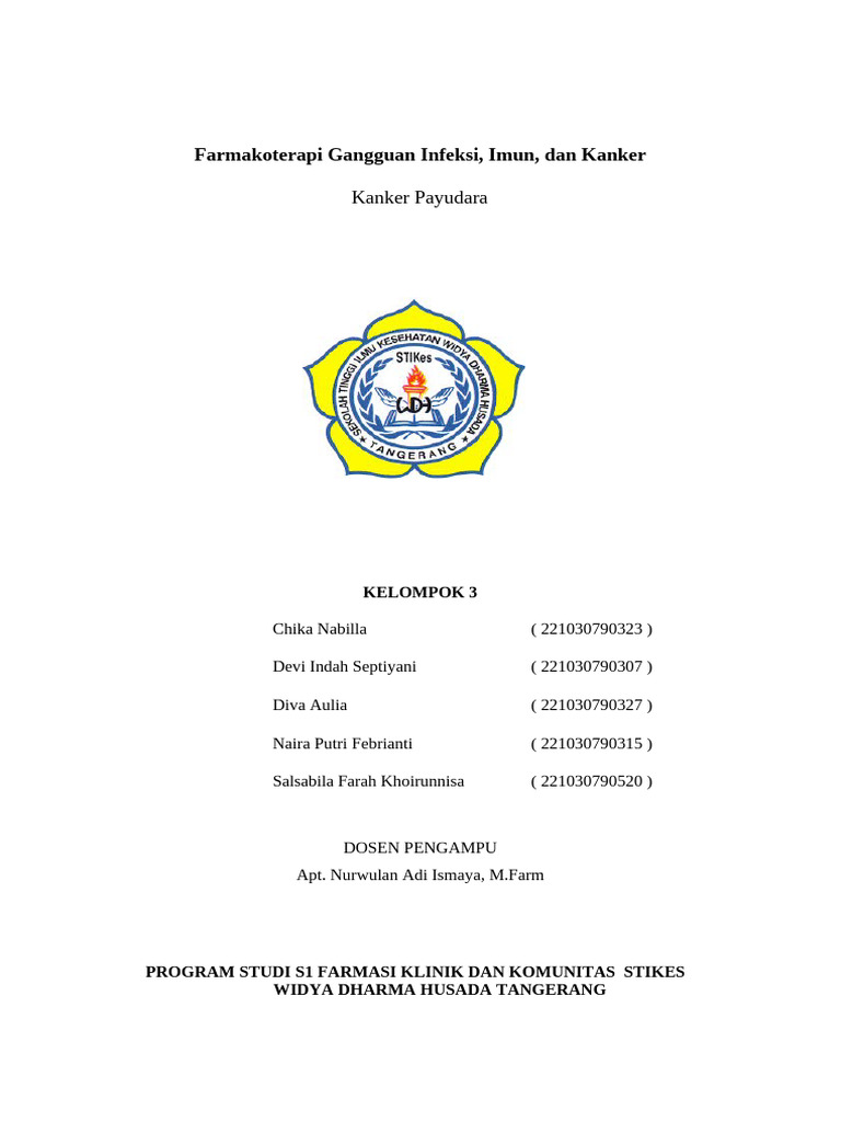 Makalah Farmakoterapi Kanker Payudara | PDF