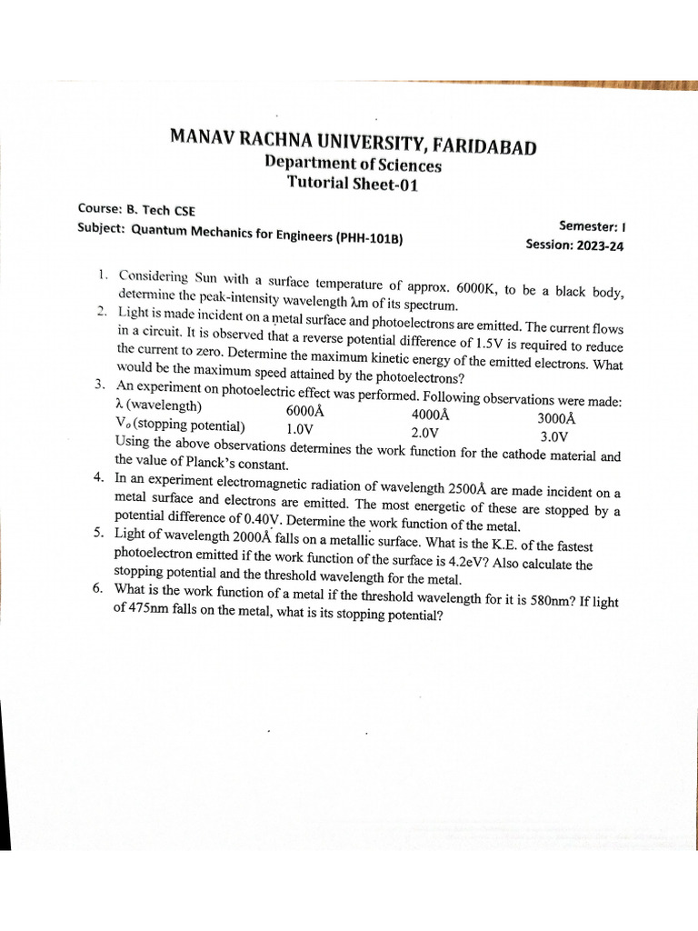 Tutorial Sheet 01 | PDF