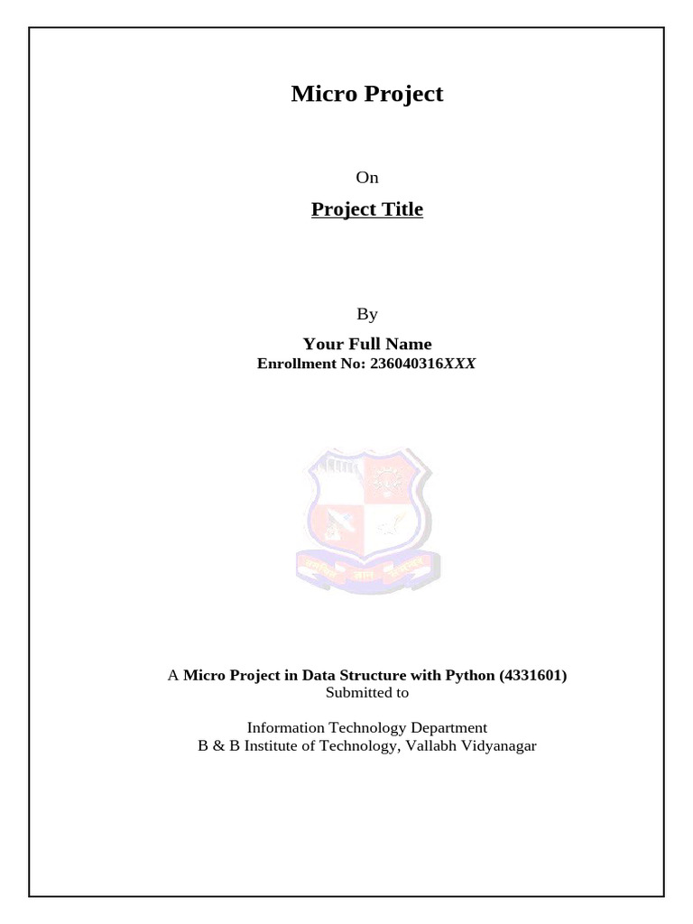 Micro Project Report Format | PDF | Python (Programming Language) | Scripting Language
