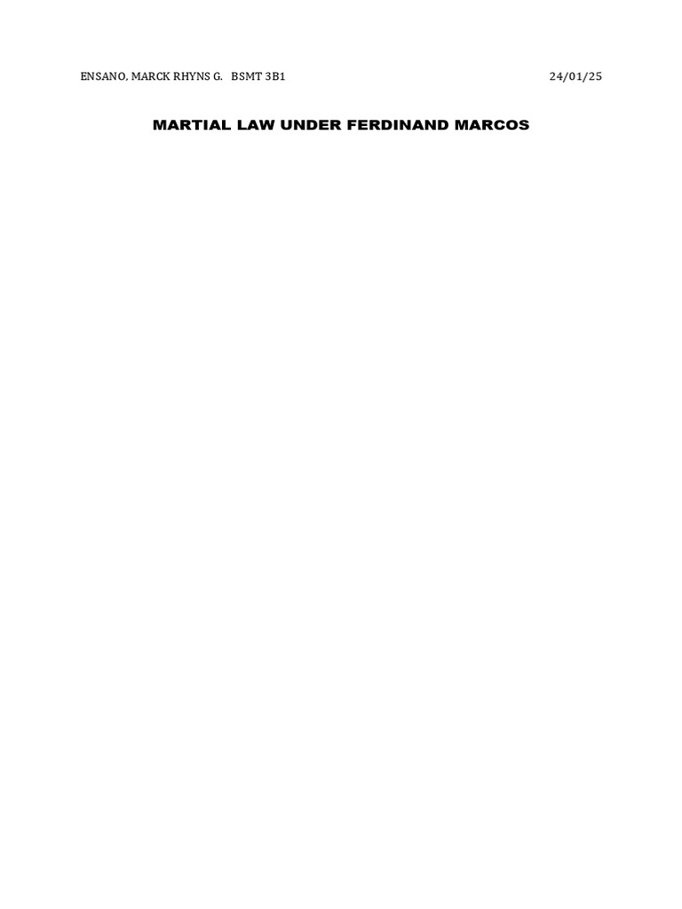 Martial Law in the Philippines: Marcos Era | PDF | Philippines | Government