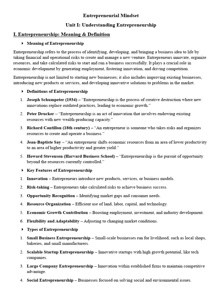 Entrepreneurial Mindset U1 | PDF | Entrepreneurship | Creativity