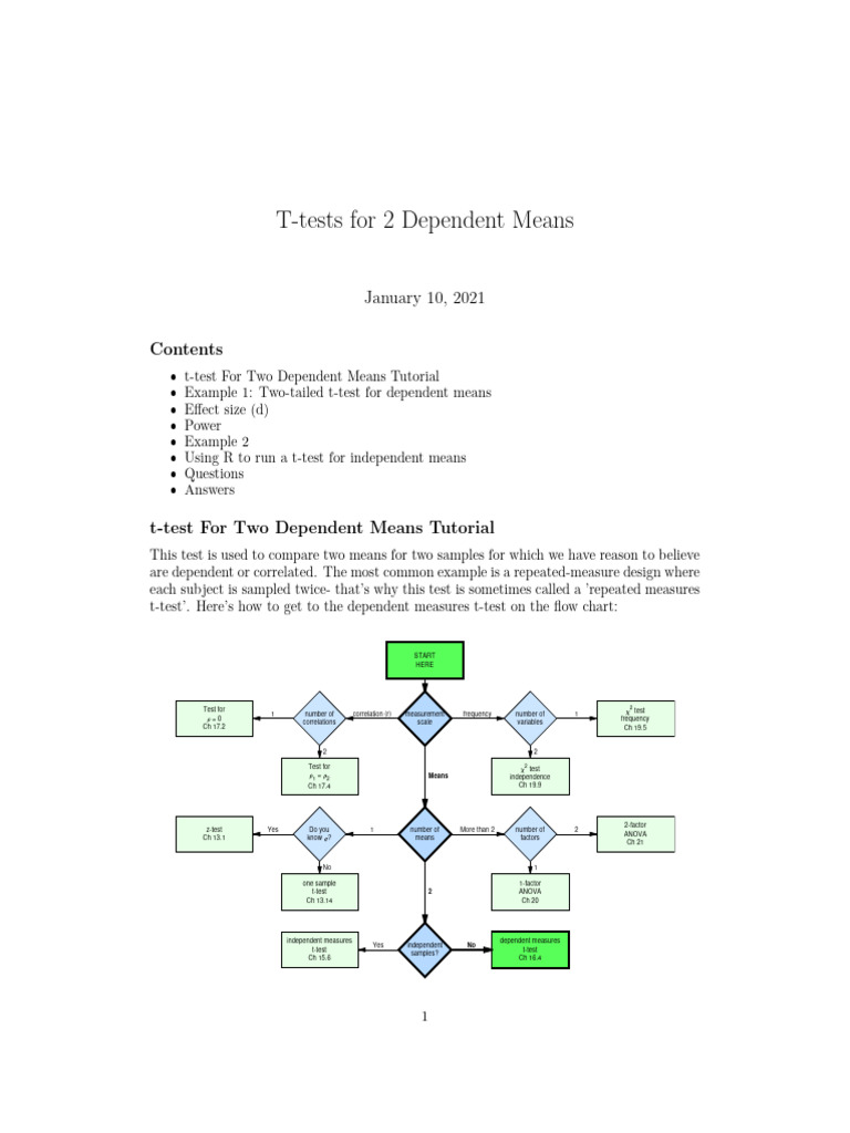 T Test 2 Dependent Means Tutorial | PDF | Student's T Test | Standard ...