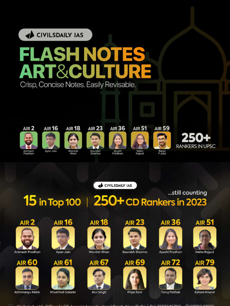 Flash Notes - Art and Culture - 2 | PDF