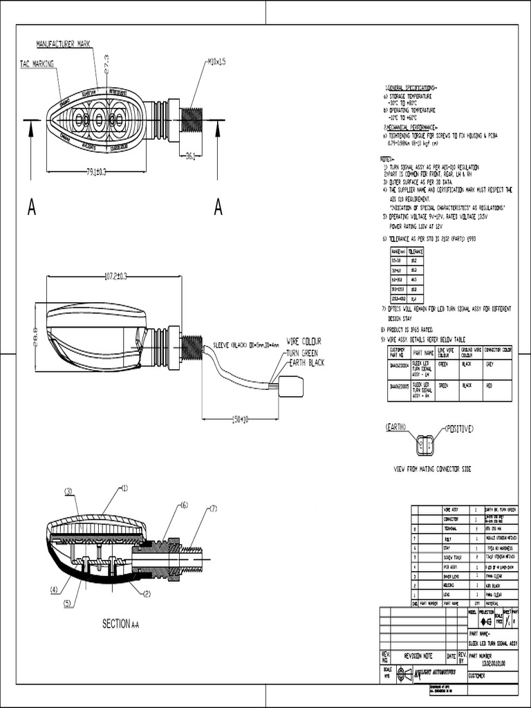 13.02.00.101.00 Sleek Turn Signal Assy-Lectrix | PDF