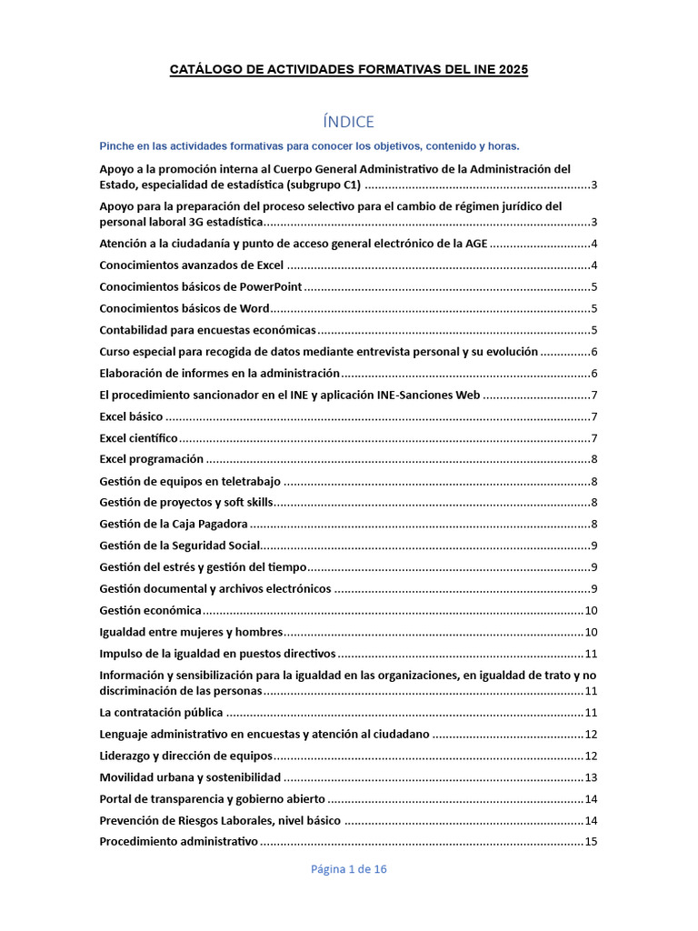 Cursos de Formación INE 2025 | PDF | Visual Basic para Aplicaciones ...