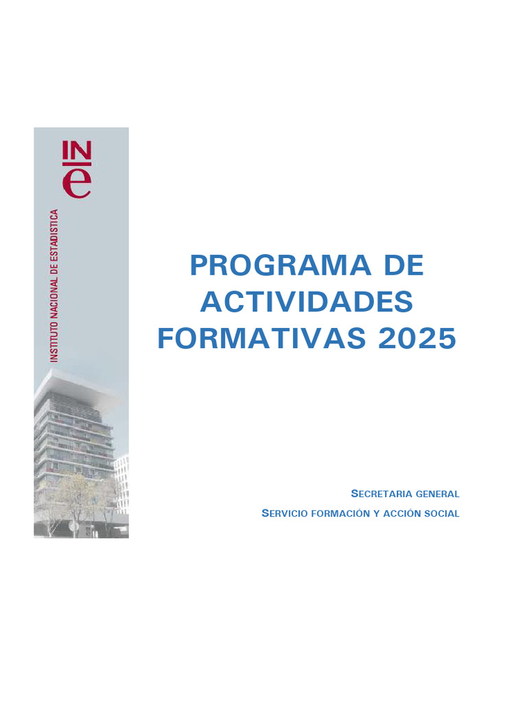 Actividades Formativas INE 2025 | PDF