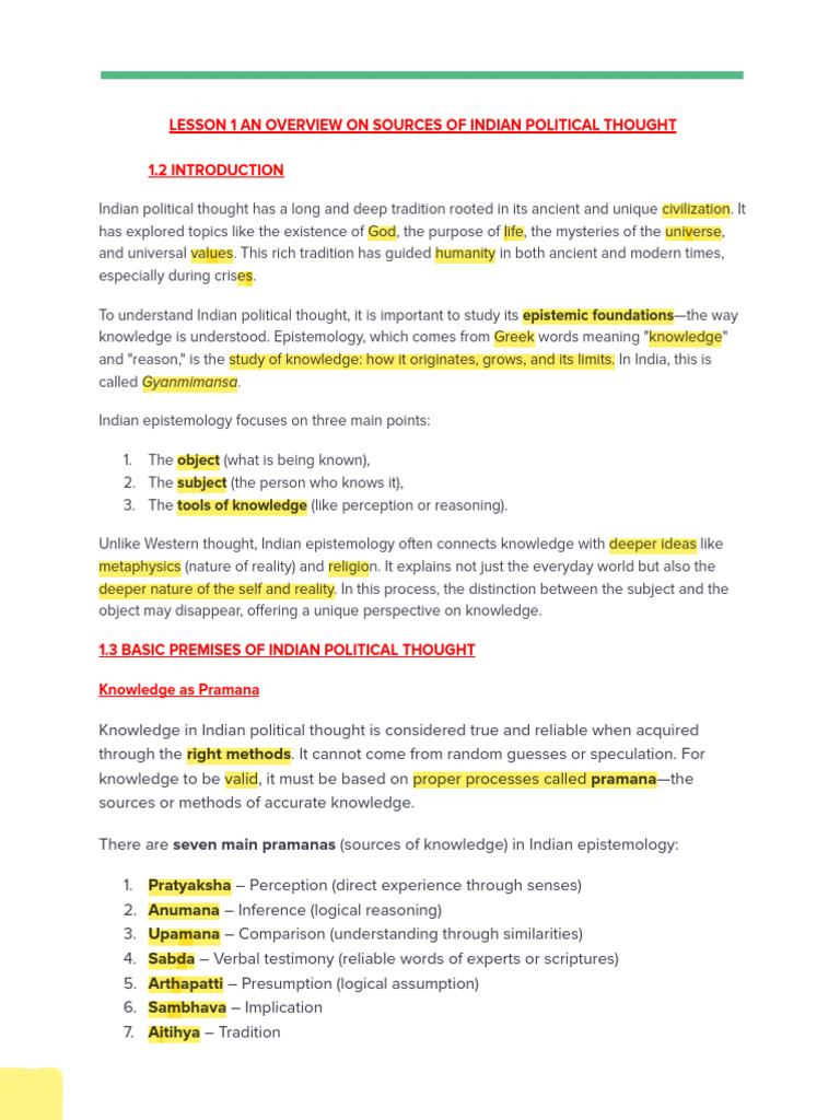Indian Political Thought Overview | PDF | Moksha | Ātman (Hinduism)