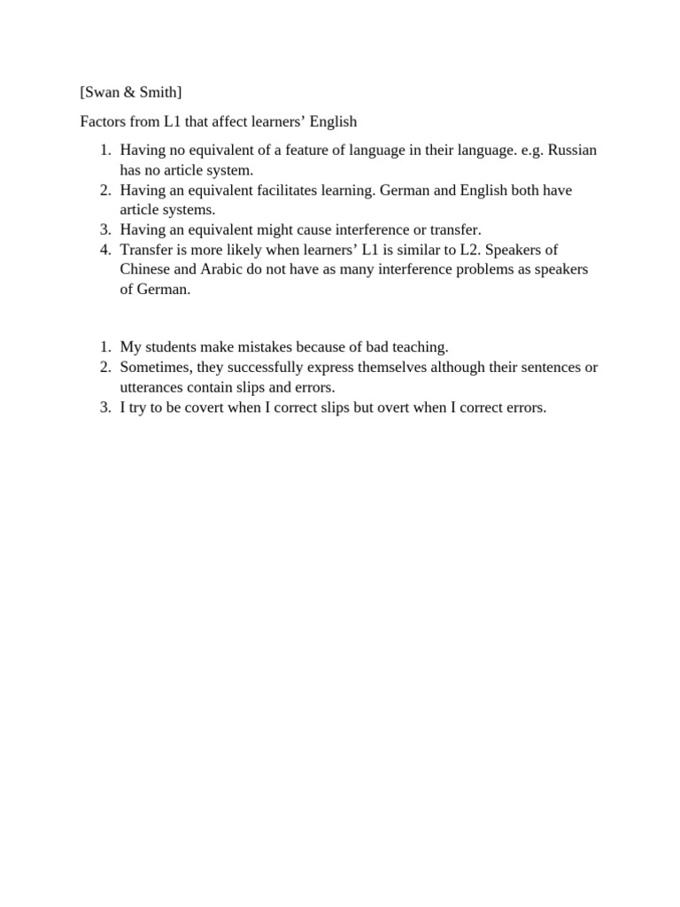 Learner Language | PDF