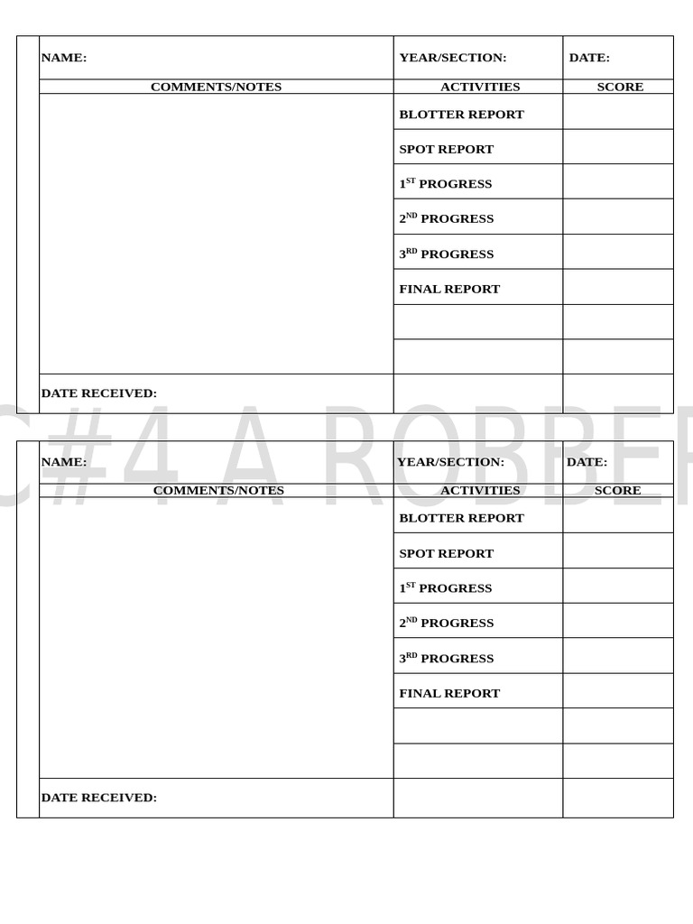 Progress and Report Summary Template | PDF