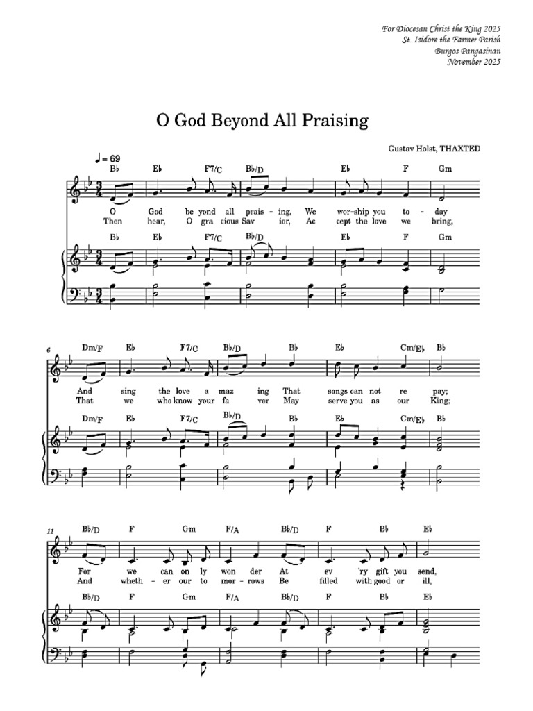 Oh God Beyond All Praising | PDF