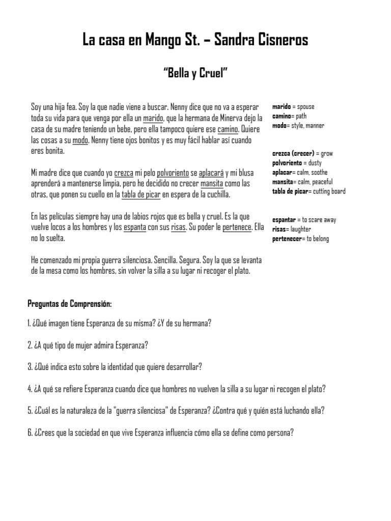 La Casa en Mango ST Bella y Cruel | PDF