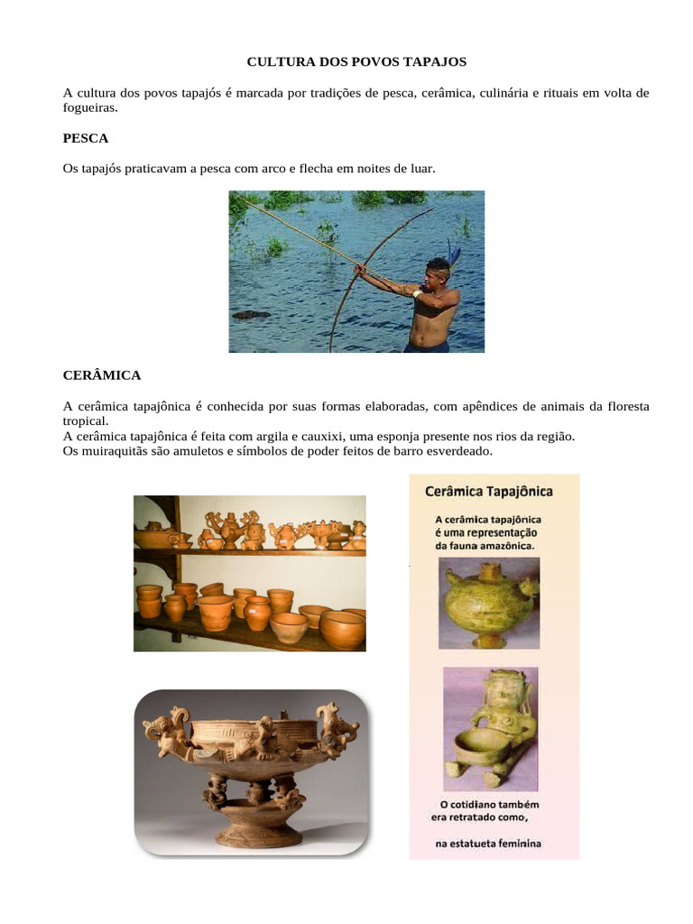 Cultura dos Povos Tapajós: Tradições e Artesanato | PDF