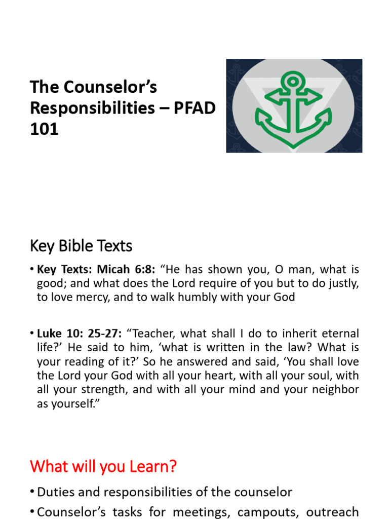 Counselor Responsibilities in Pathfinder | PDF | Nonverbal ...