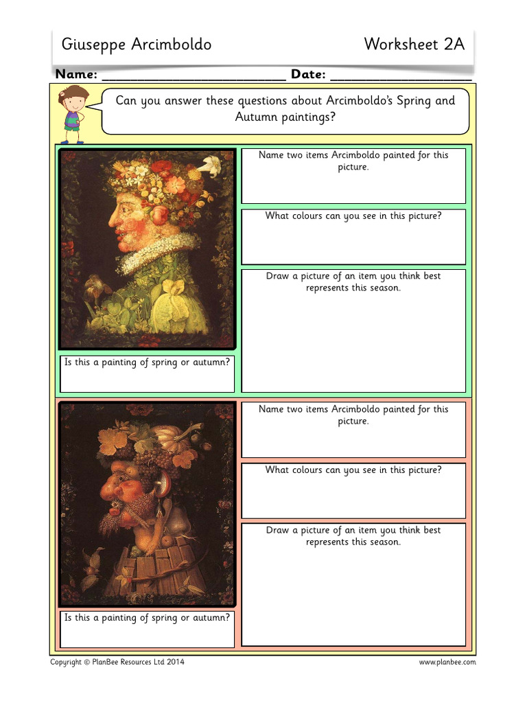 Giuseppe Arcimboldo Worksheets 3 | PDF