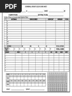 Cricket Score Sheet | PDF
