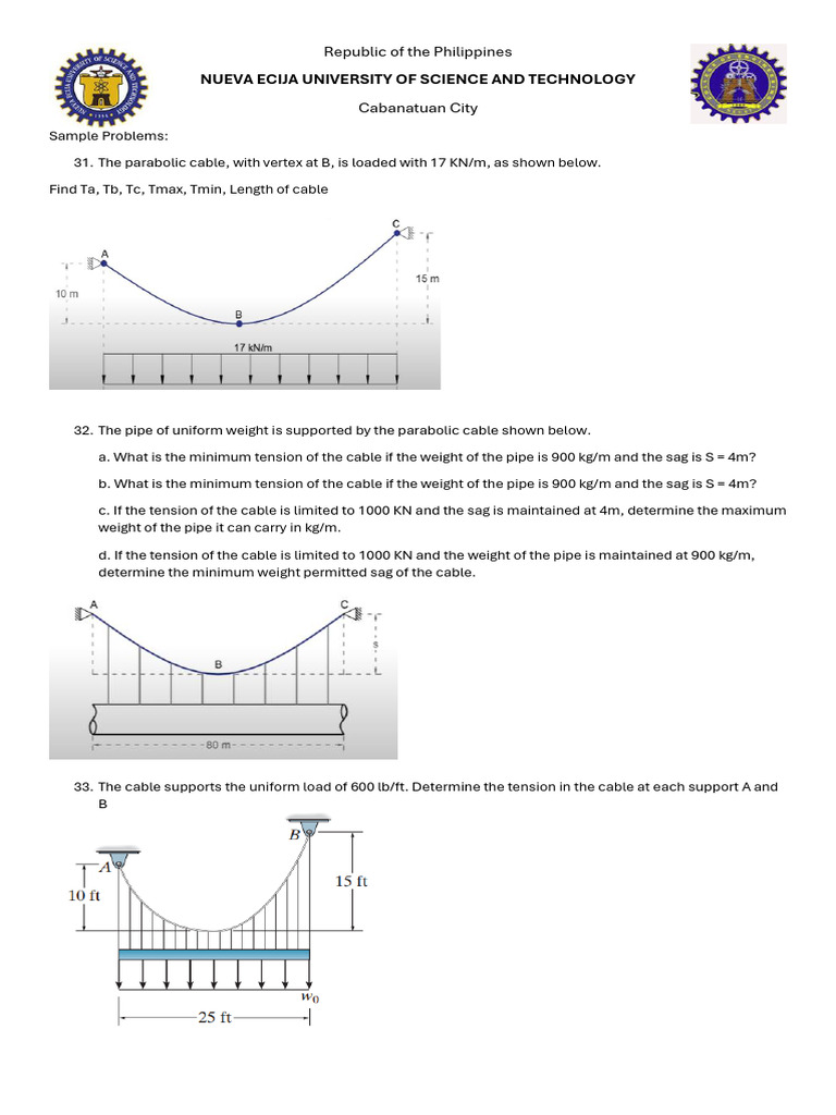parabolic-cable-influence-lines-for-kids (1) | PDF | Bending | Beam ...