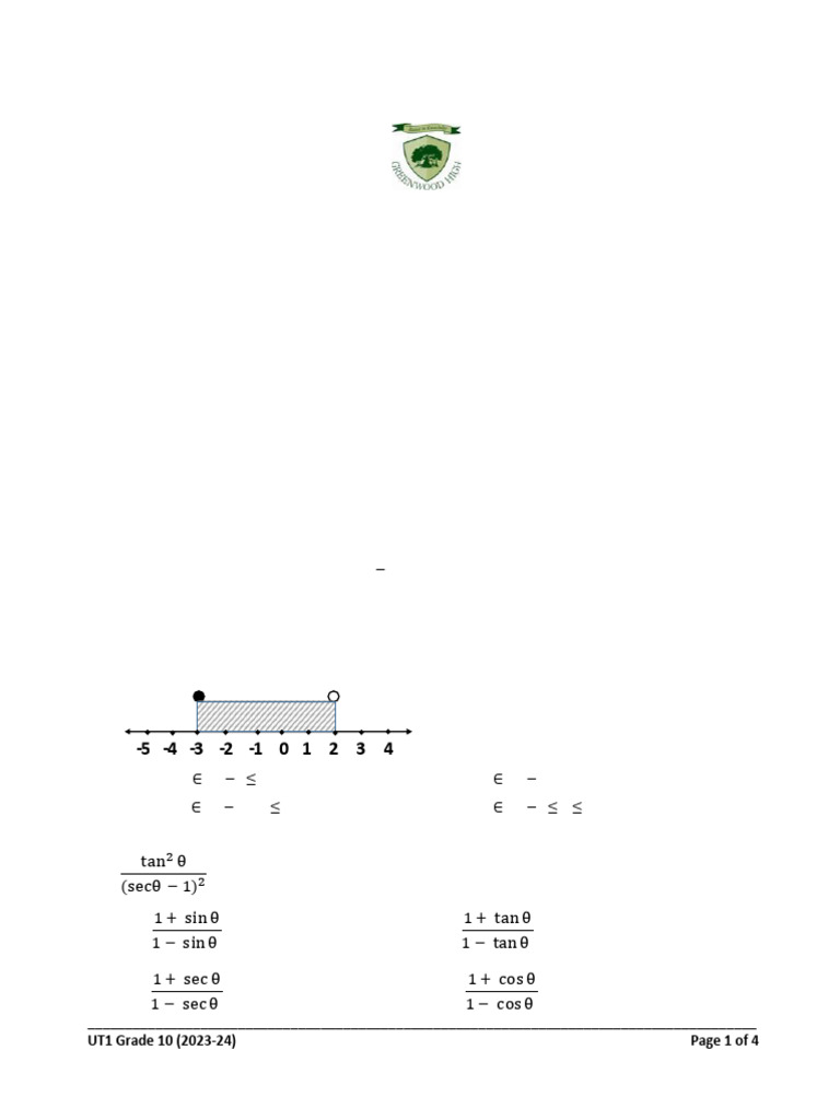 Gr10 UT1 QP 4MATH Mar (2023-24) | PDF | Mathematics | Algebra