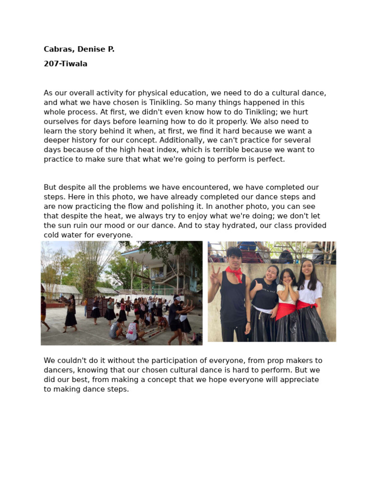 Tinikling Dance Journey and Challenges | PDF
