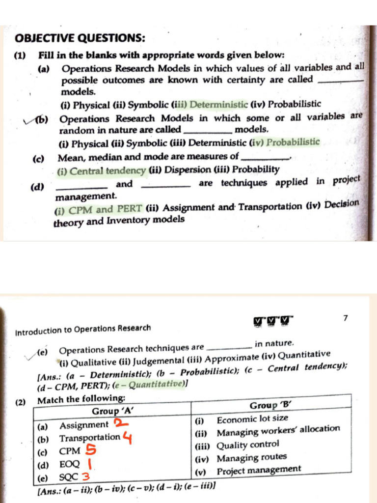 OR Vipul OBJECTIVES With marked answers (1) | PDF