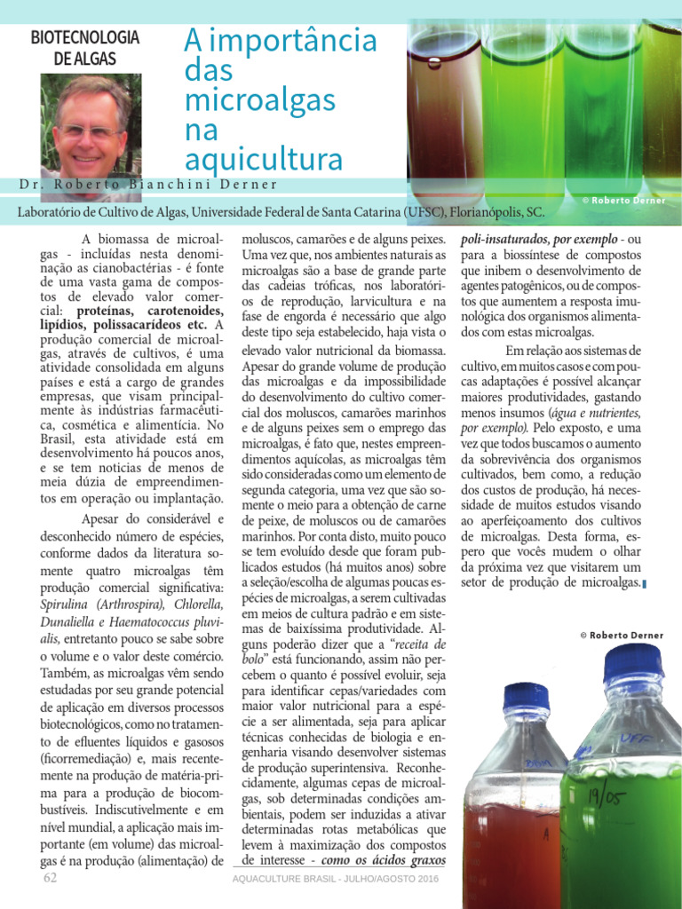 A Importância Das Microalgas Na Aquicultura - 1 Ed | PDF | Agricultura ...
