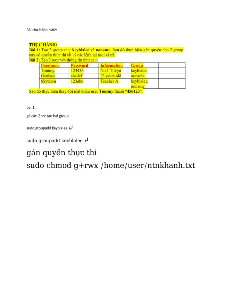 Bài TH Hành Tab2 | PDF