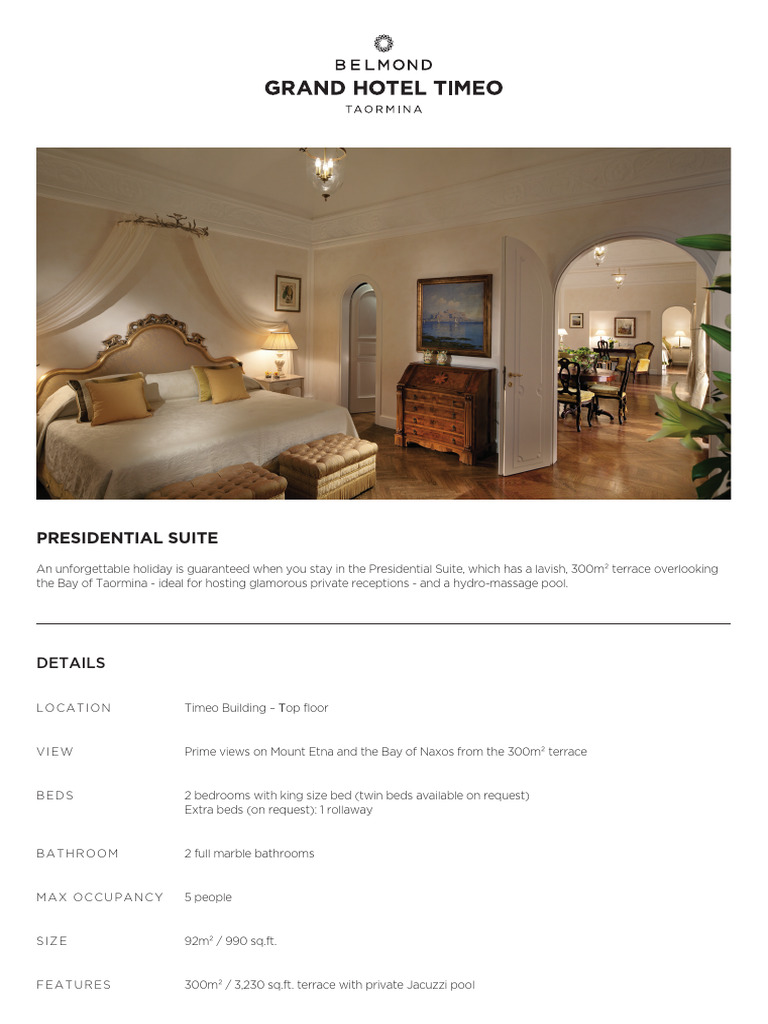 GHT Presidential Suite Factsheet | PDF
