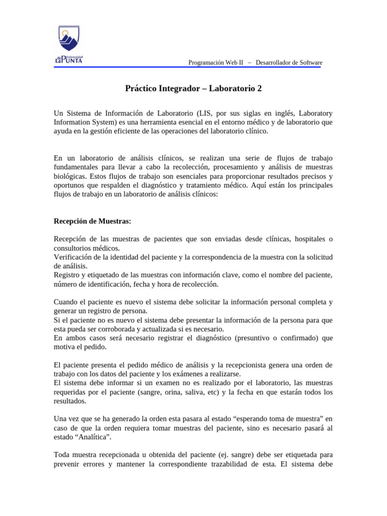 2023 Practico Integrador 2C LIS | PDF | Laboratorios | Software