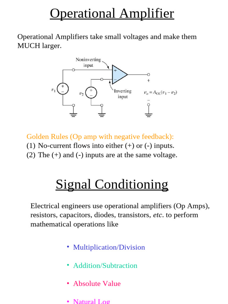 Signal Conditioning | PDF | Amplifier | Operational Amplifier