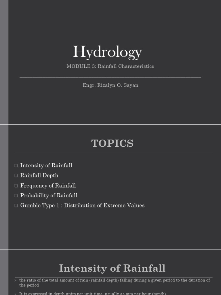 Rainfall Characteristics and Analysis | PDF | Rain | Flood