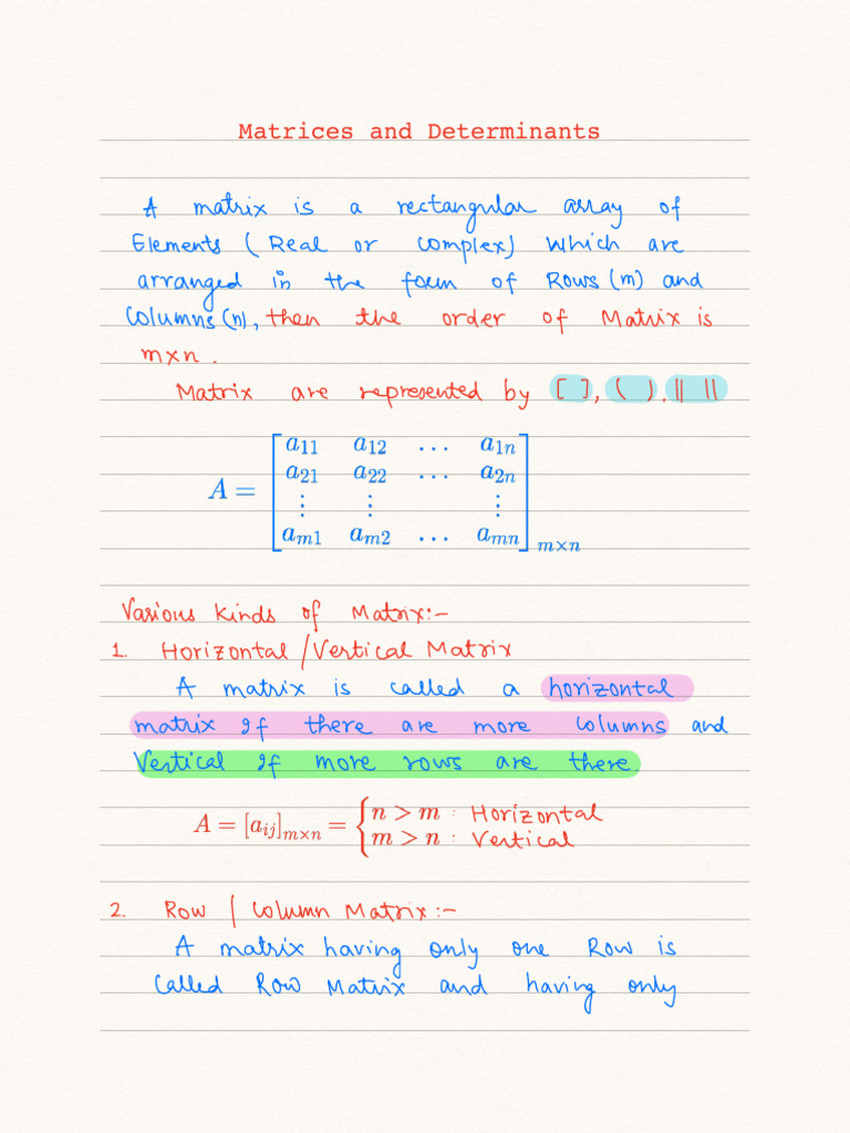 Matrix Types and Properties Explained | PDF | Matrix (Mathematics ...