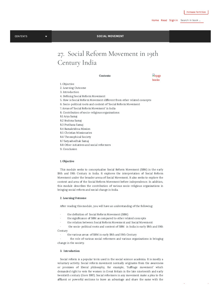Social Reform Movements in 19th Century India | PDF | Ramakrishna ...
