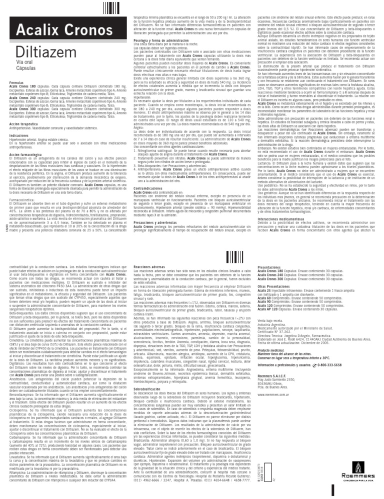 Acalix Cronos | PDF | Medicina CLINICA | Drogas