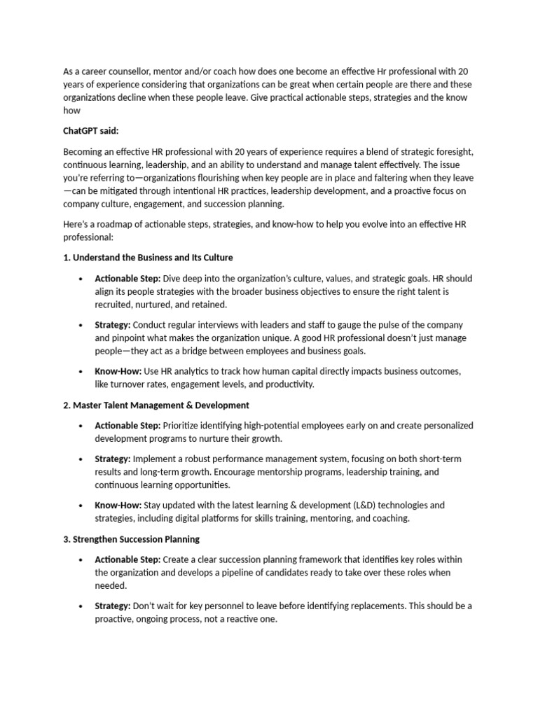 Effective HR-Professional | PDF | Employee Retention | Change Management