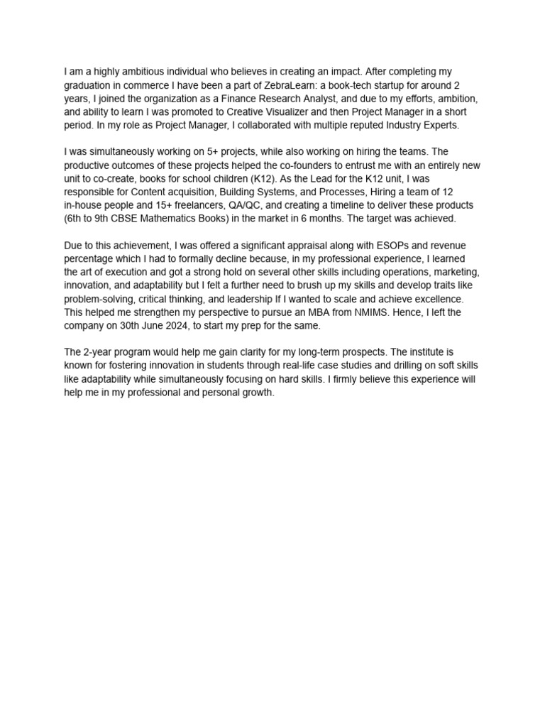 Ambitious Project Manager's Career Journey | PDF