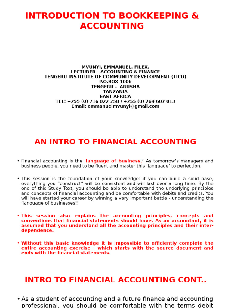 BOOKKEEPING AND ACCOUNTING - 2 | PDF | Debits And Credits | Going Concern