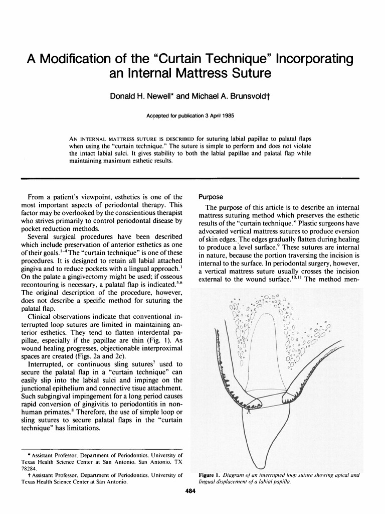 Internal Mattress Suture in Curtain Technique | PDF | Surgical Suture ...